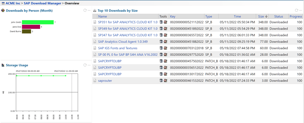 Team-based Central SAP Download Manager